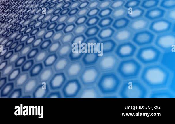 This image displays abstract blue hexagonal patterns on a light ...