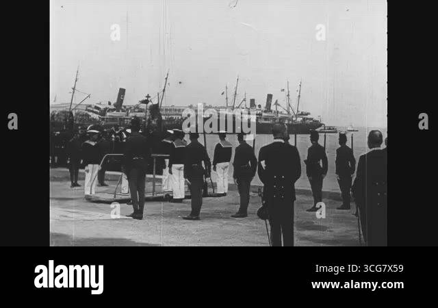TRIESTE - 1914 -The funeral ship Viribus Unitis arrives with a squadron ...