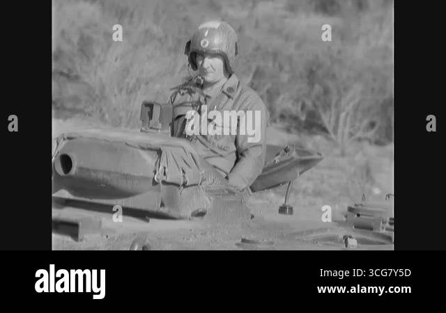 SAN DIEGO - 1962 - A tank commander drives an M-48 tank at a training ...