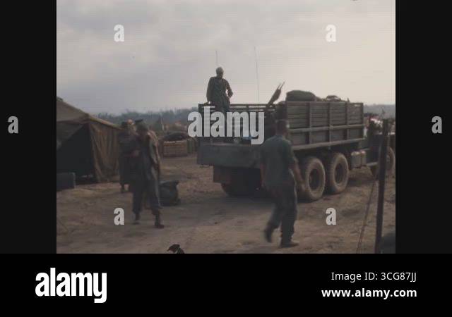 VIETNAM - 1970 - US Army soldiers are stationed at a fire support base ...