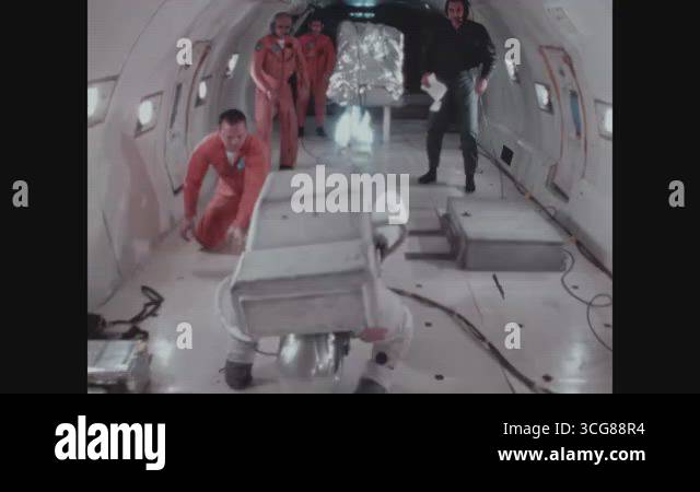 USA - 1970 - An Apollo 13 astronaut practices leg movements in an ...