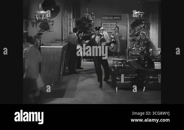 MEXICO - 1954 - in this crime film, people wrestle a criminal to the ...