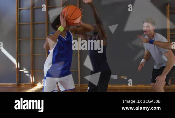 Number 7 catching pass and jumping with animated arc highlighting shot ...