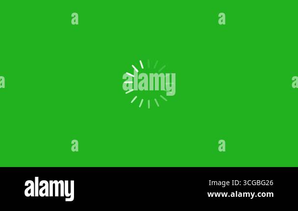 Loading effect with small lines in circular motion on green screen ...