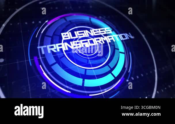 Business Transformation Text and High Technology Background, Full HD ...
