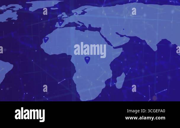 Soft blur sharpening into map shape, map emitting pins and linking ...