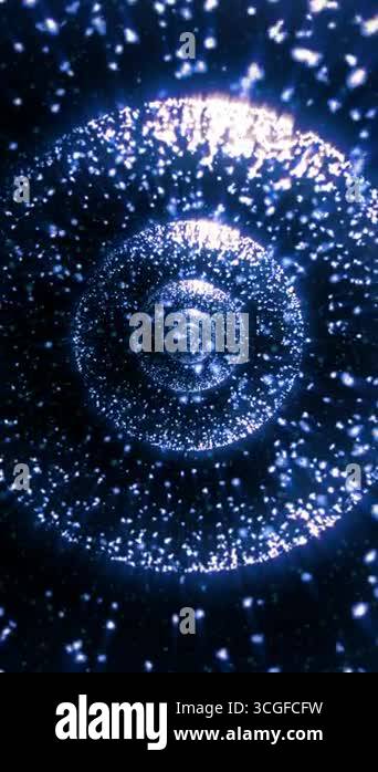 Experience mesmerizing spherical patterns and vibrant cold blue space ...