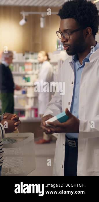 Pharmacy consultation doctor African American man pharmacist help ...