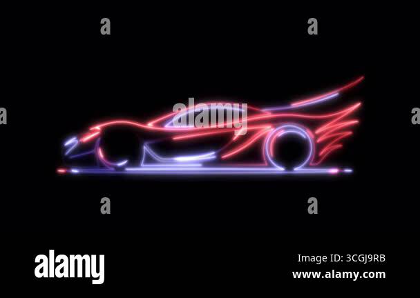 Looping abstract neon glow concept car logo animation Stock Video ...