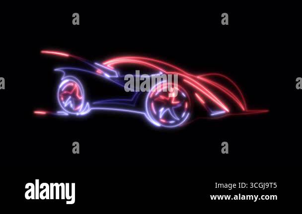 Looping abstract neon glow concept car logo animation Stock Video ...