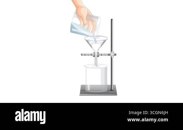 Animated sequence of a laboratory filtration setup Stock Video Footage ...