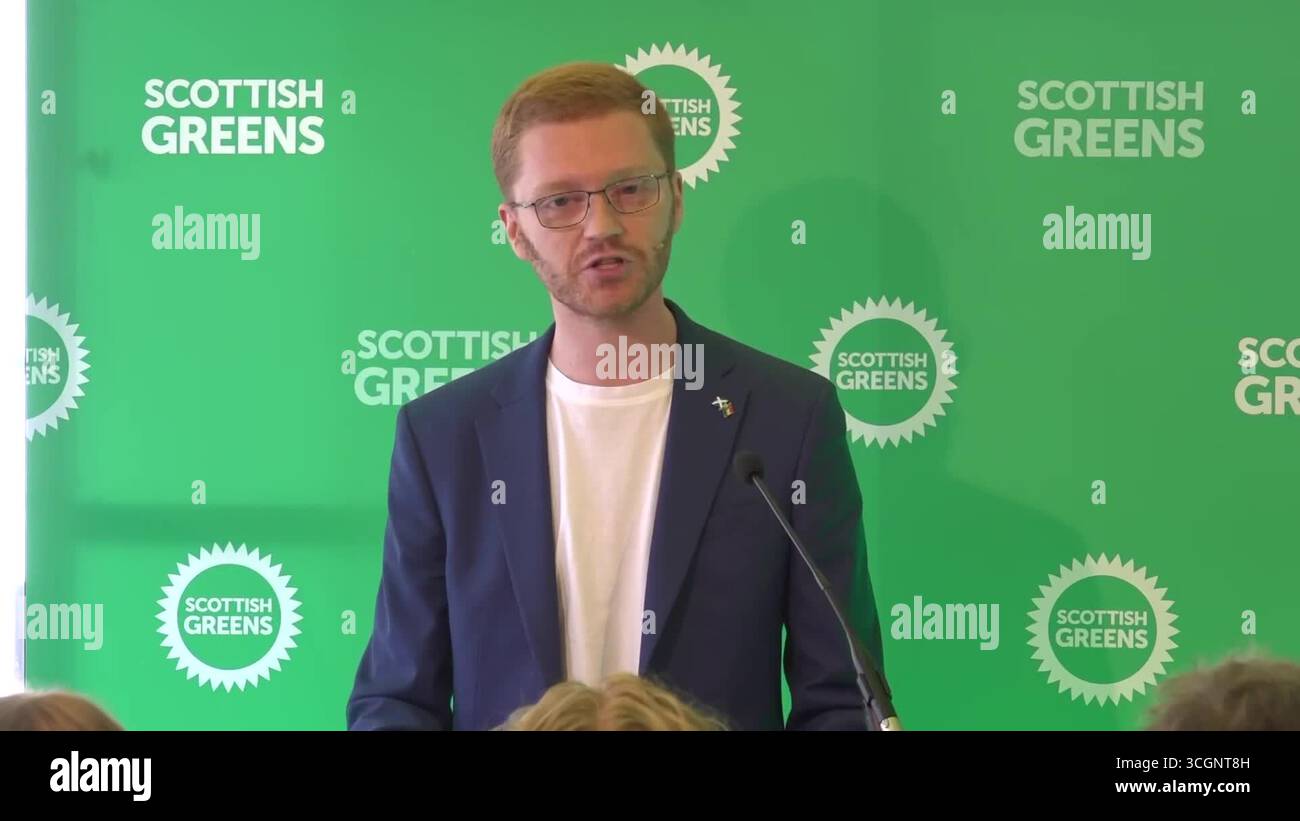 Ross Greer speaks after being elected new co-leader of the Scottish ...
