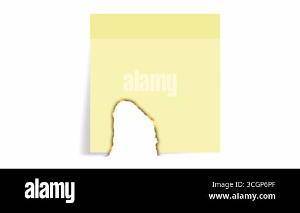 Note paper burning, paper with burnt edges Stock Video Footage - Alamy