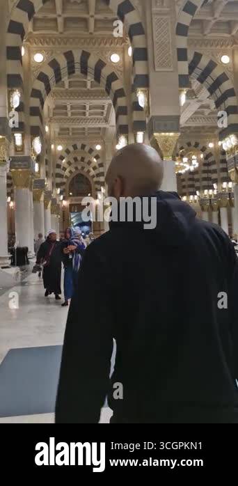 MEDINA, SAUDI ARABIA-JANUARY 30, 2025 : Vertical view of Muslim ...
