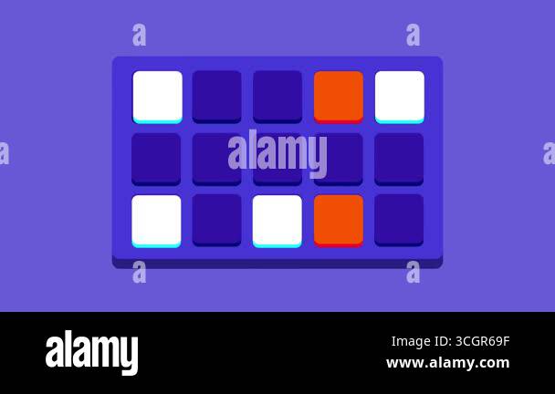 A digital puzzle grid with blocks and patterns, symbolizing logic ...