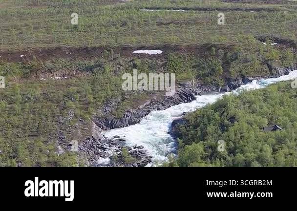 Scenic view at Hengebro Luonosjahka near the Arctic Circle Center in ...