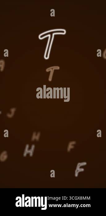 Digital animation of multiple alphabets floating and moving against ...