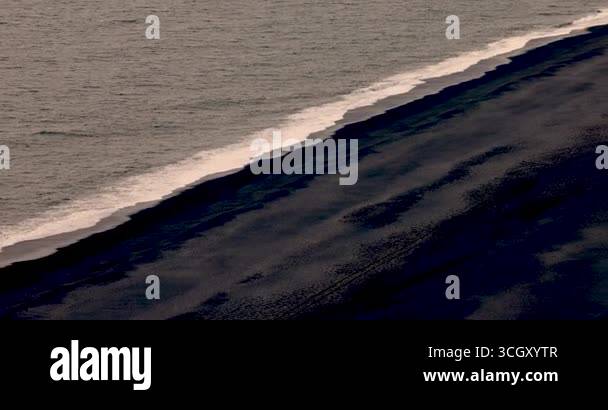 Beauty of Icelands Black Sand Beach. High quality 4k footage Stock ...