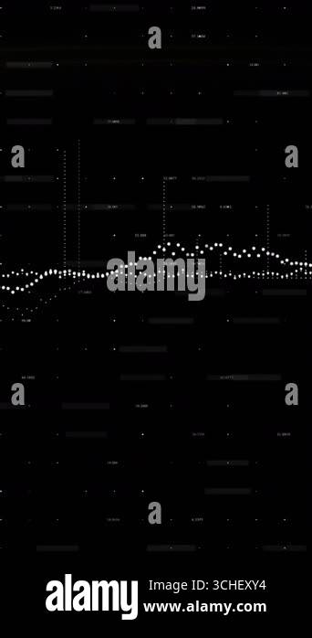 Animation of lines with data processing over grid. Global business ...