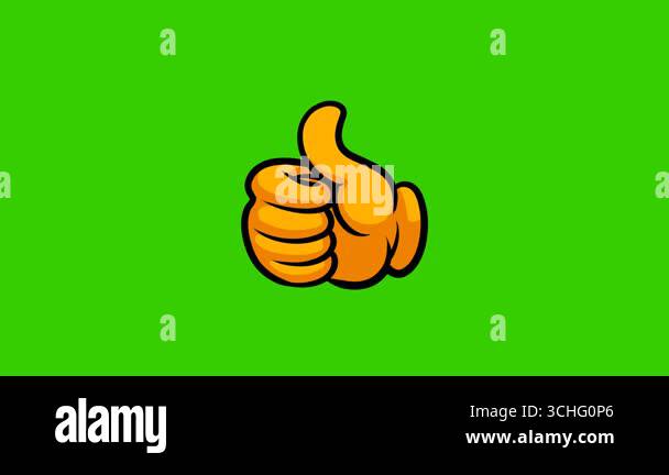 Thumb up moving forward cartoon animation Stock Video Footage - Alamy