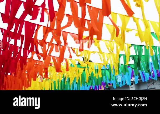 Vibrant ribbons waving in the breeze Stock Video Footage - Alamy