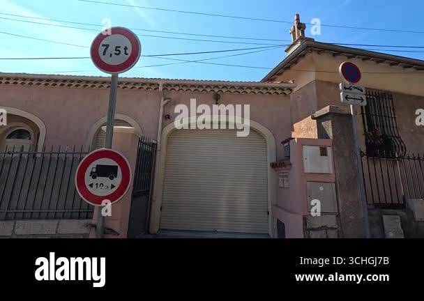 Residential house with traffic signs in Monte Carlo Stock Video Footage ...