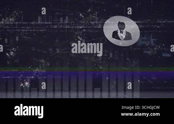 After Dark Backdrop Loading Scan Overlays Rotating And Expanding Over Icons Connecting Icons