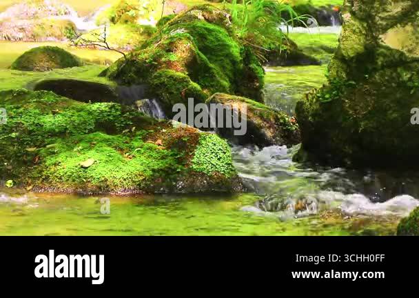 A 20-second still video of the Aude River in the Axat Valley. Water ...