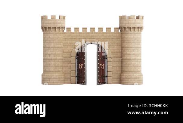 4k Resolution Video: Medieval Security Concept. Old Fortress Wall With ...