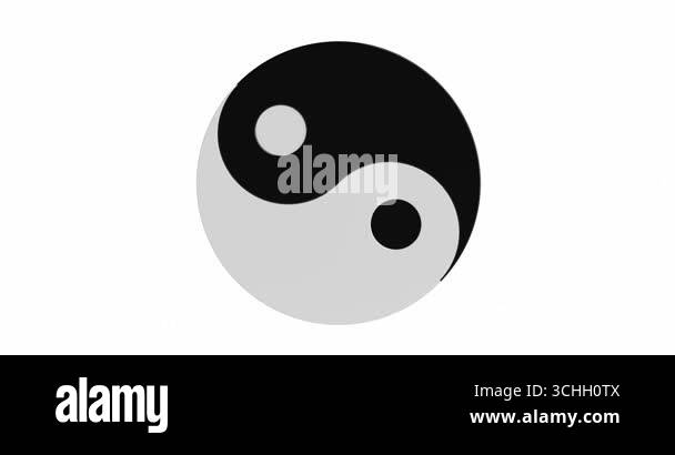 4k Resolution Video: Classic Black And White Taoist Icon Representing ...