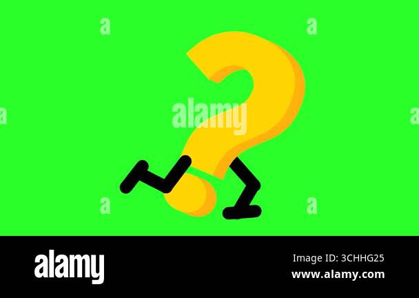 Running Question Mark Symbol Curiosity and Confusion Concept Stock ...