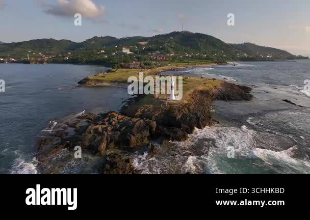 Aerial drone panorama landscape of Yason Burnu (aka Cape Yason) and its ...
