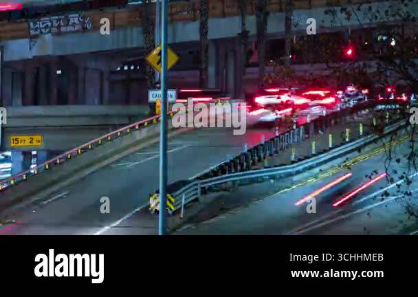 Night Traffic Jam Over Trees Time Lapse Stock Video Footage - Alamy