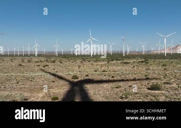 Mojave Wind Farm Aerial Shot Dolly Orbit L California Stock Video ...
