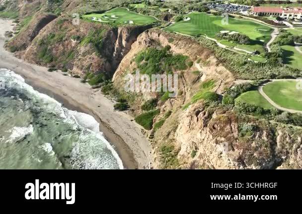 Aerial Shot of Trump Golf Club Los Angeles Forward Tilt Up California ...
