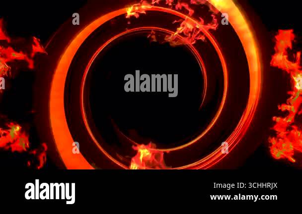 Blazing Fire Portal Loop Animation Abstract Background Stock Video ...