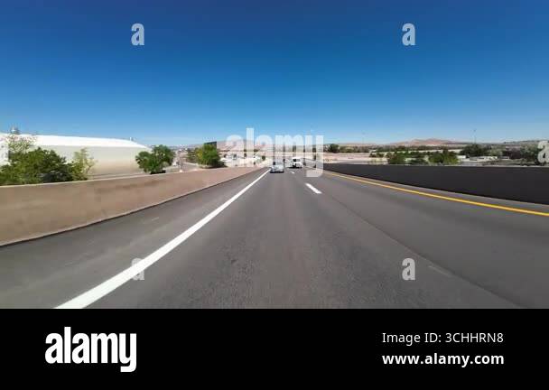 Reno Downtown Freeway 04 Rear View 80 East Driving Plates Nevada USA ...