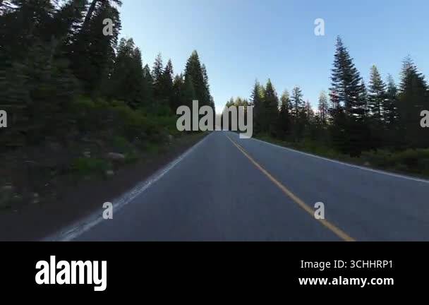 Mt Shasta Sunset Everitt Memorial Highway South 02 Rear View Driving ...