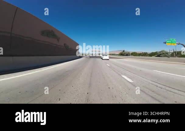 Reno Downtown Freeway 03 Rear View 80 East Driving Plates Nevada USA ...