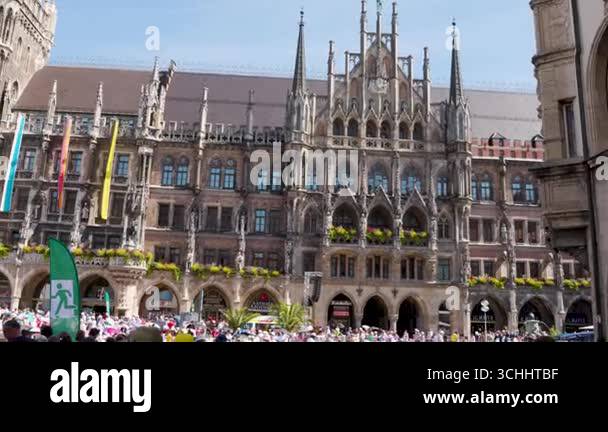 Munich, Germany July 20 2025: Munich New Town Hall Marienplatz Landmark ...