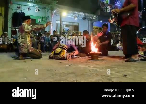Surabaya, Indonesia - August 24, 2025: A shaman or trance master in the ...