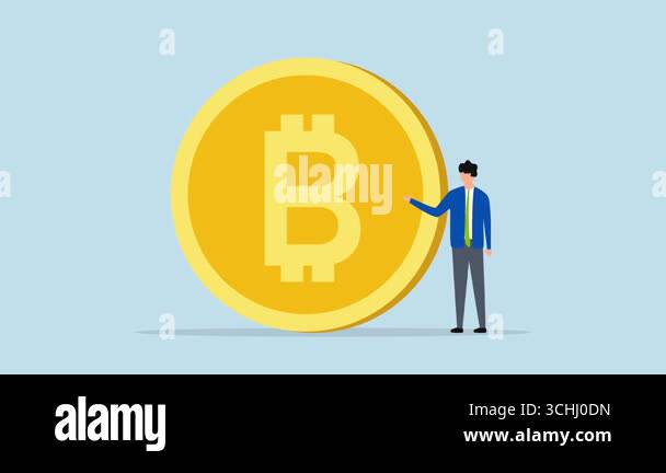 What is Bitcoin and blockchain technology, 4k animation of Entrepreneur ...