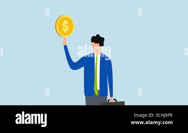 Financial plan investment strategy, 4k animation of Businessman with ...