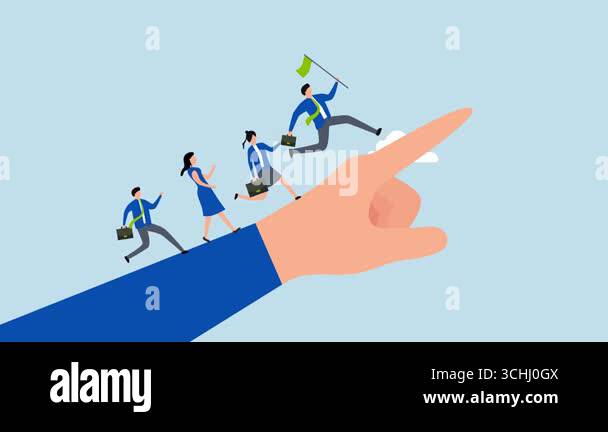 Leadership to lead team members, 4k animation of business leader ...