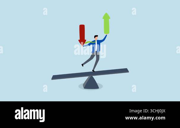 Loss and gain on investment, 4k animation of Businessman investor ...