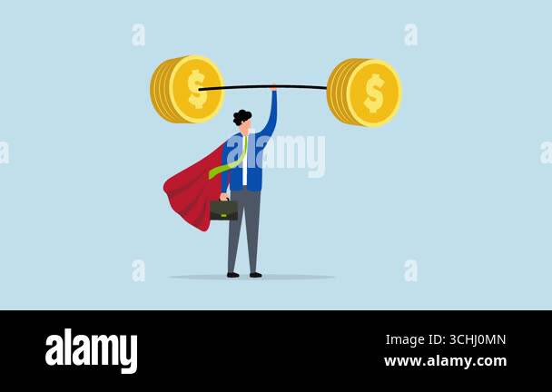 Investment professional, 4k animation of confident businessman like a ...