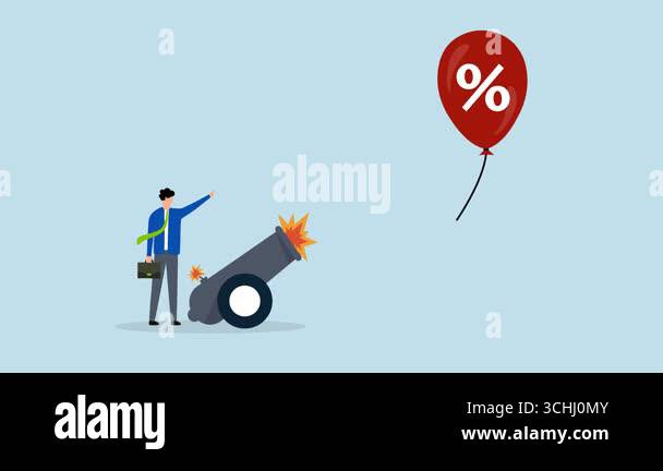 Inflation reduction act by FED, 4k animation of Businessman banker ...