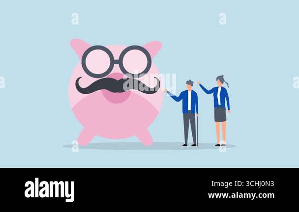 Retirement savings plan, 4k animation of Retired senior couple pose ...