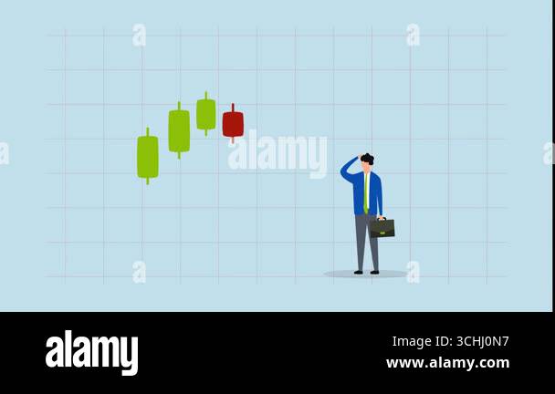 Candlestick signal to buy or sell in crypto trading, 4k animation of ...