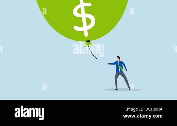 4k animation of Businessman Federal Reserve or government attempting to ...